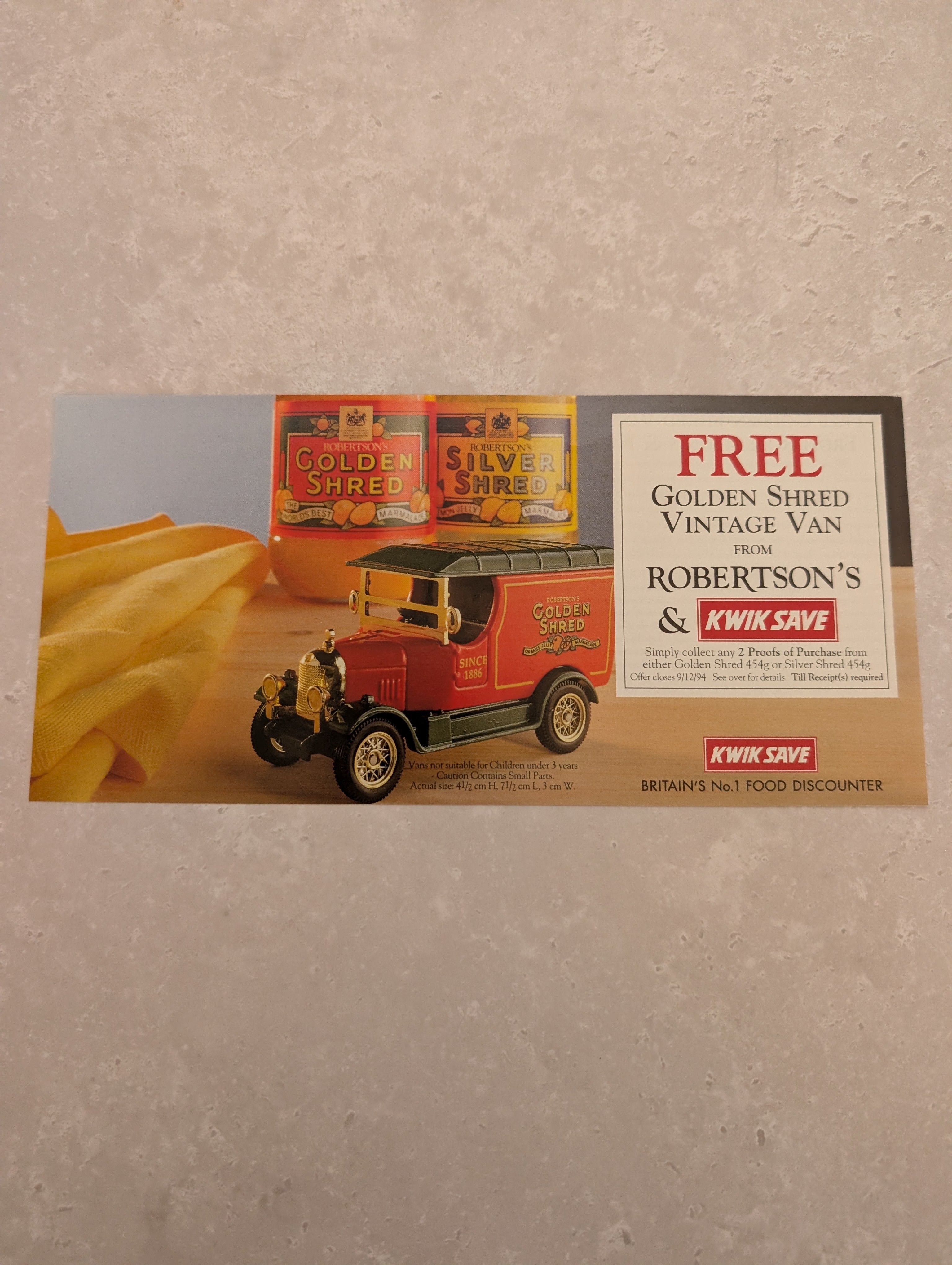 Golden Shred Van Robertsons/Kwik Save Promotional Leaflet – GollyBadges.com