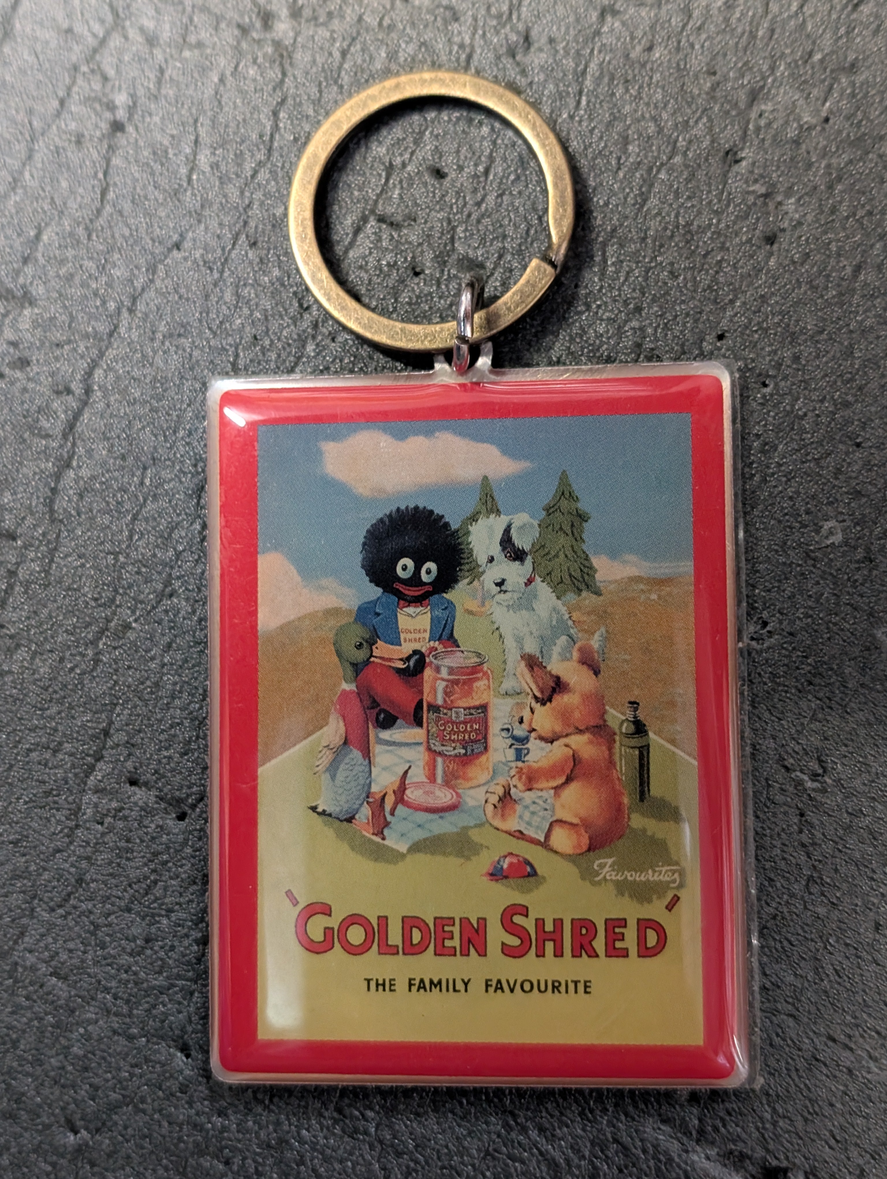 Robert Opie Picnic Scene Keyring – GollyBadges.com
