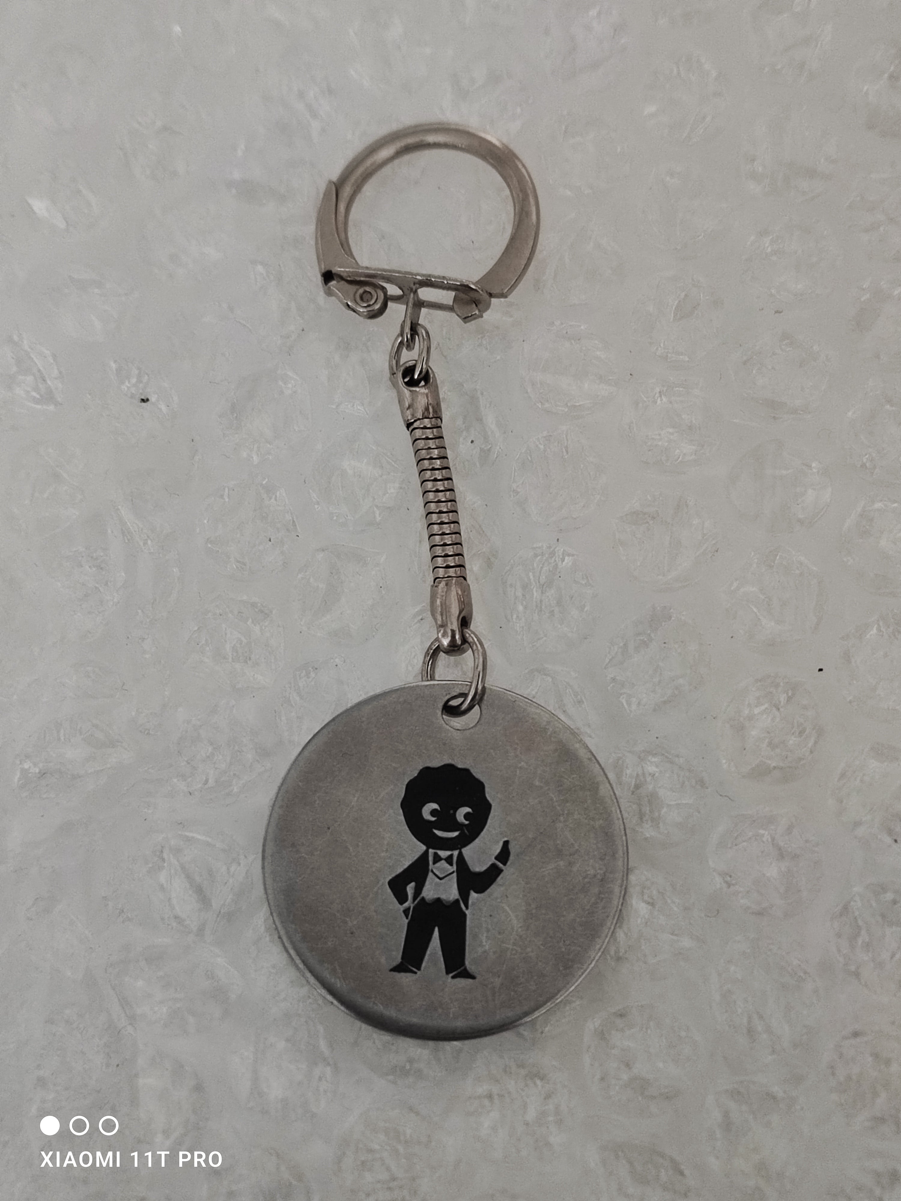 Robertsons Stainless Steel Disc Keyring – GollyBadges.com