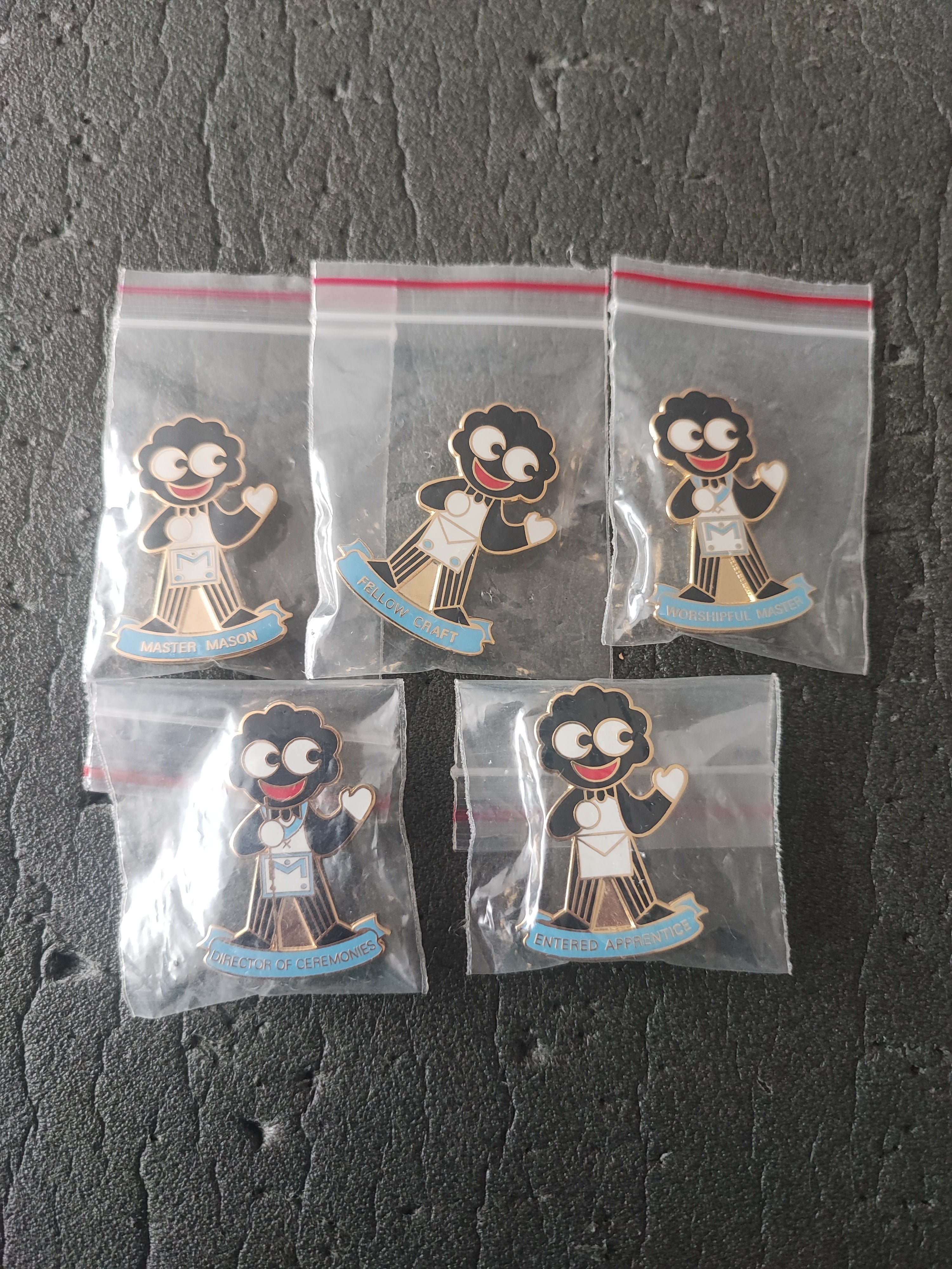 Set of 5 Enamel Masons Badges by Holden – GollyBadges.com