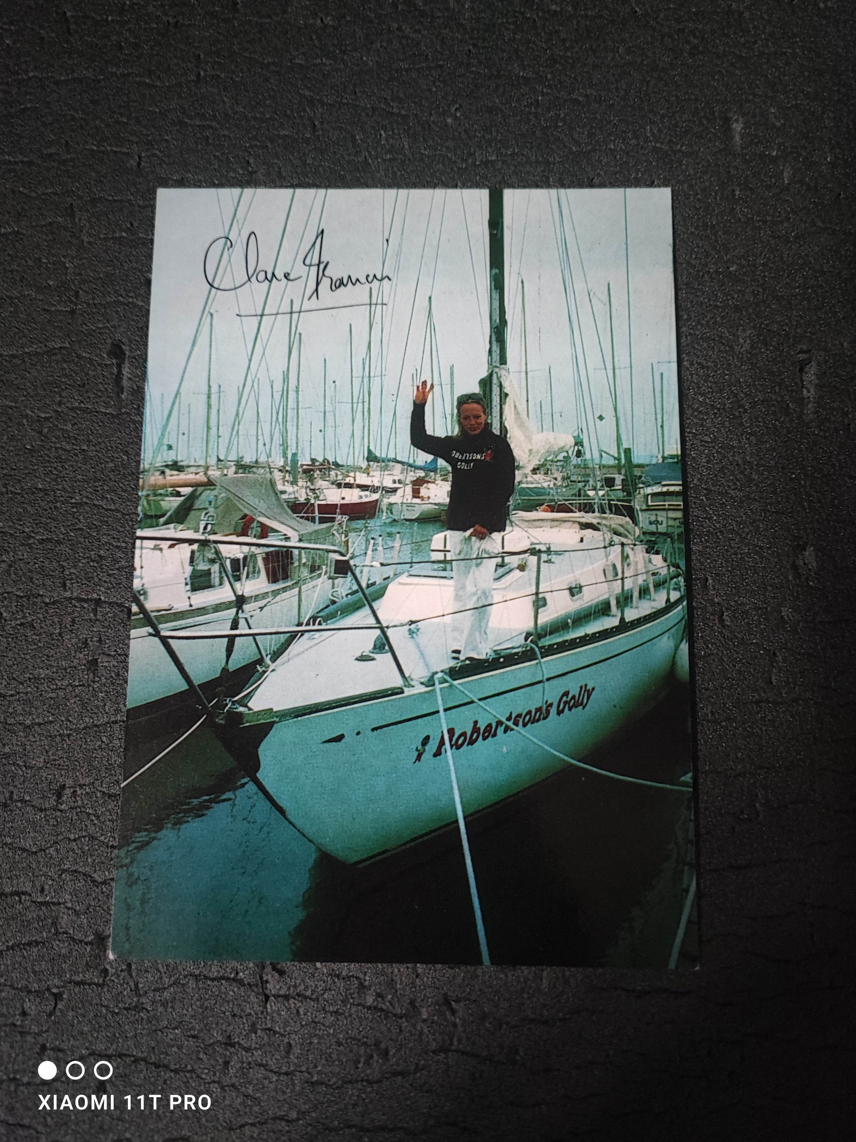 Signed Claire Francis Card – GollyBadges.com
