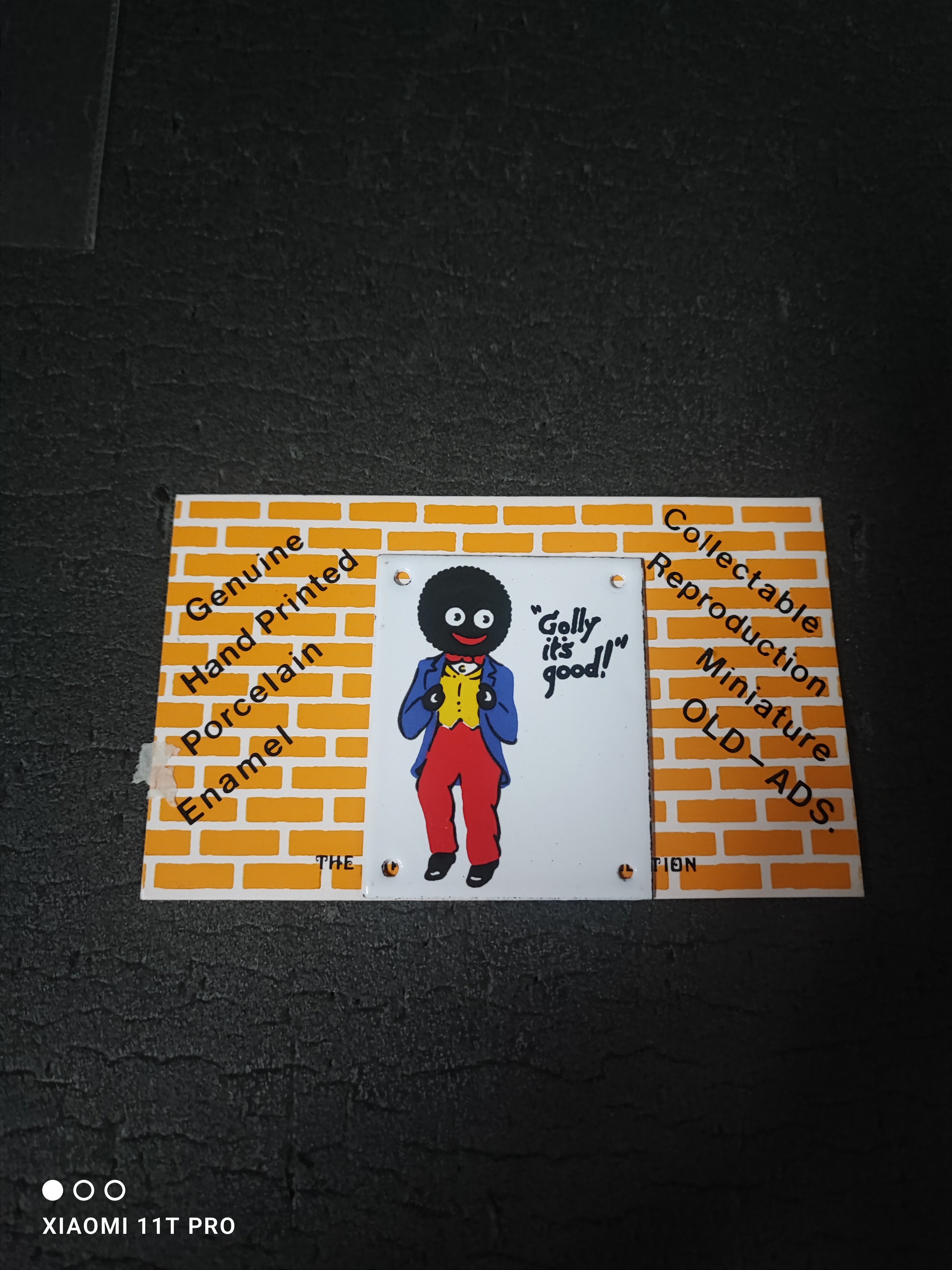 Small Enamel Sign on Card – GollyBadges.com