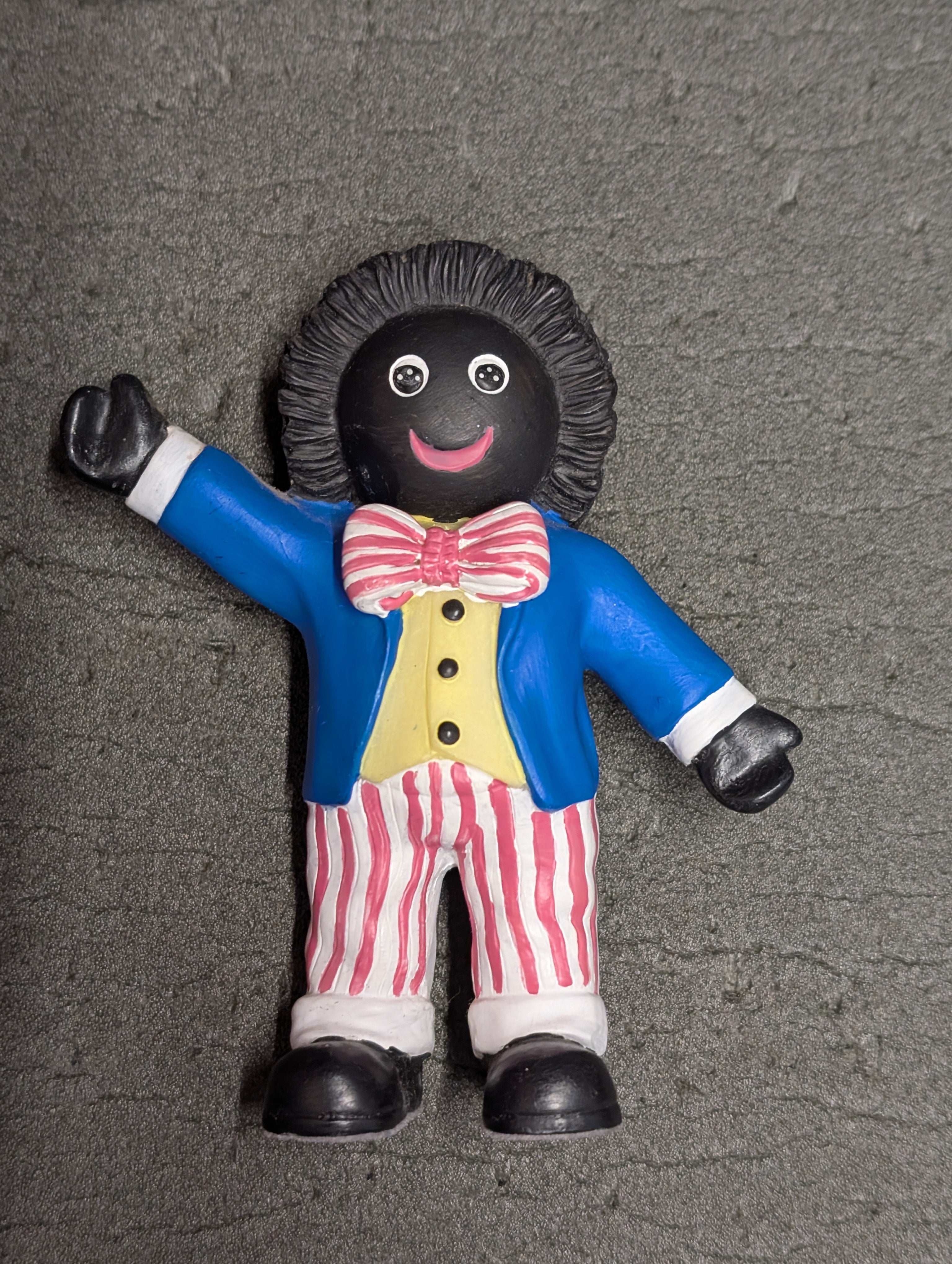 Standing Golly Arm Raised Figure Blue Jacket – GollyBadges.com