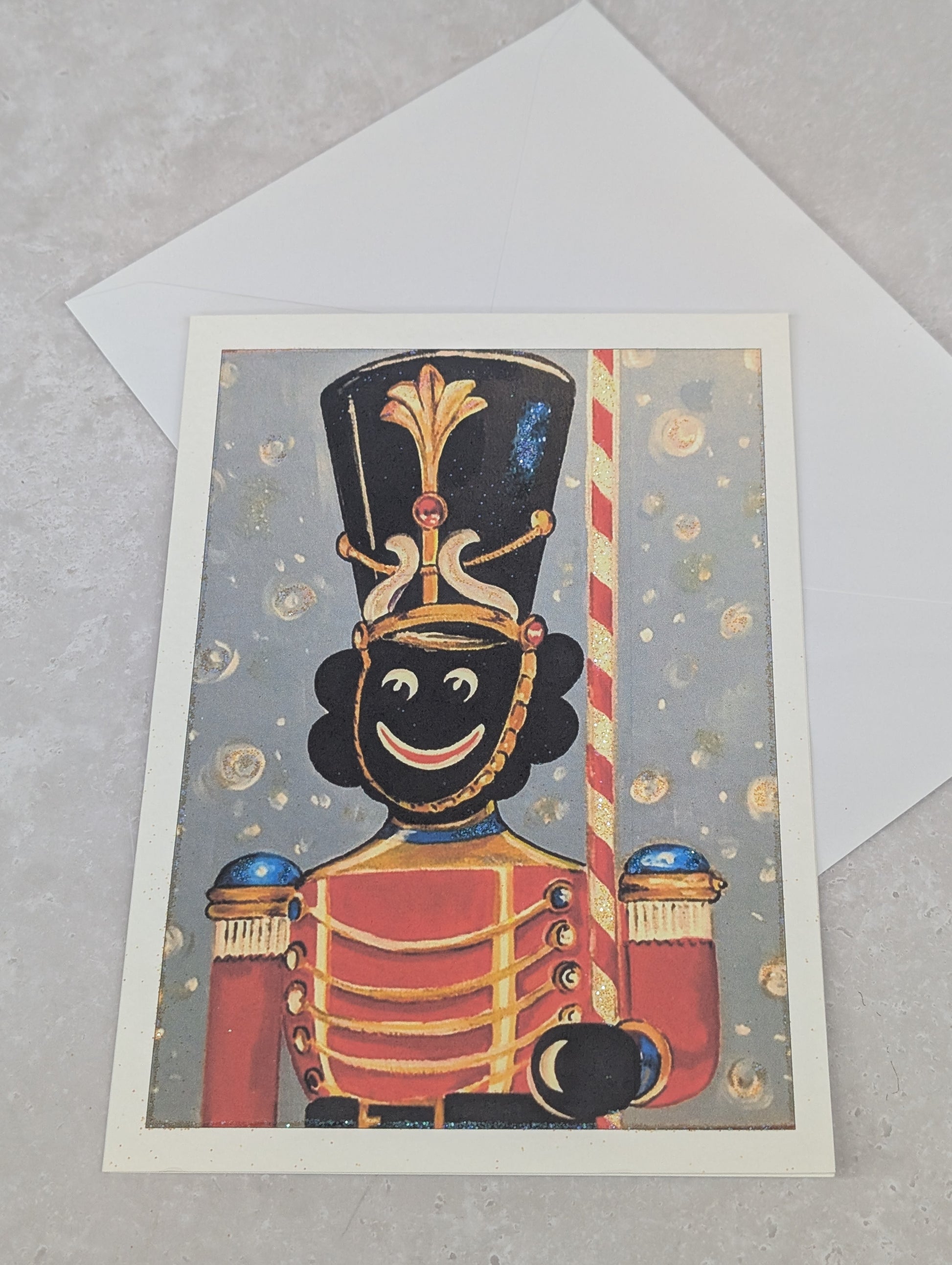 Nutcracker Christmas Greetings Card by Karen Fry – GollyBadges.com