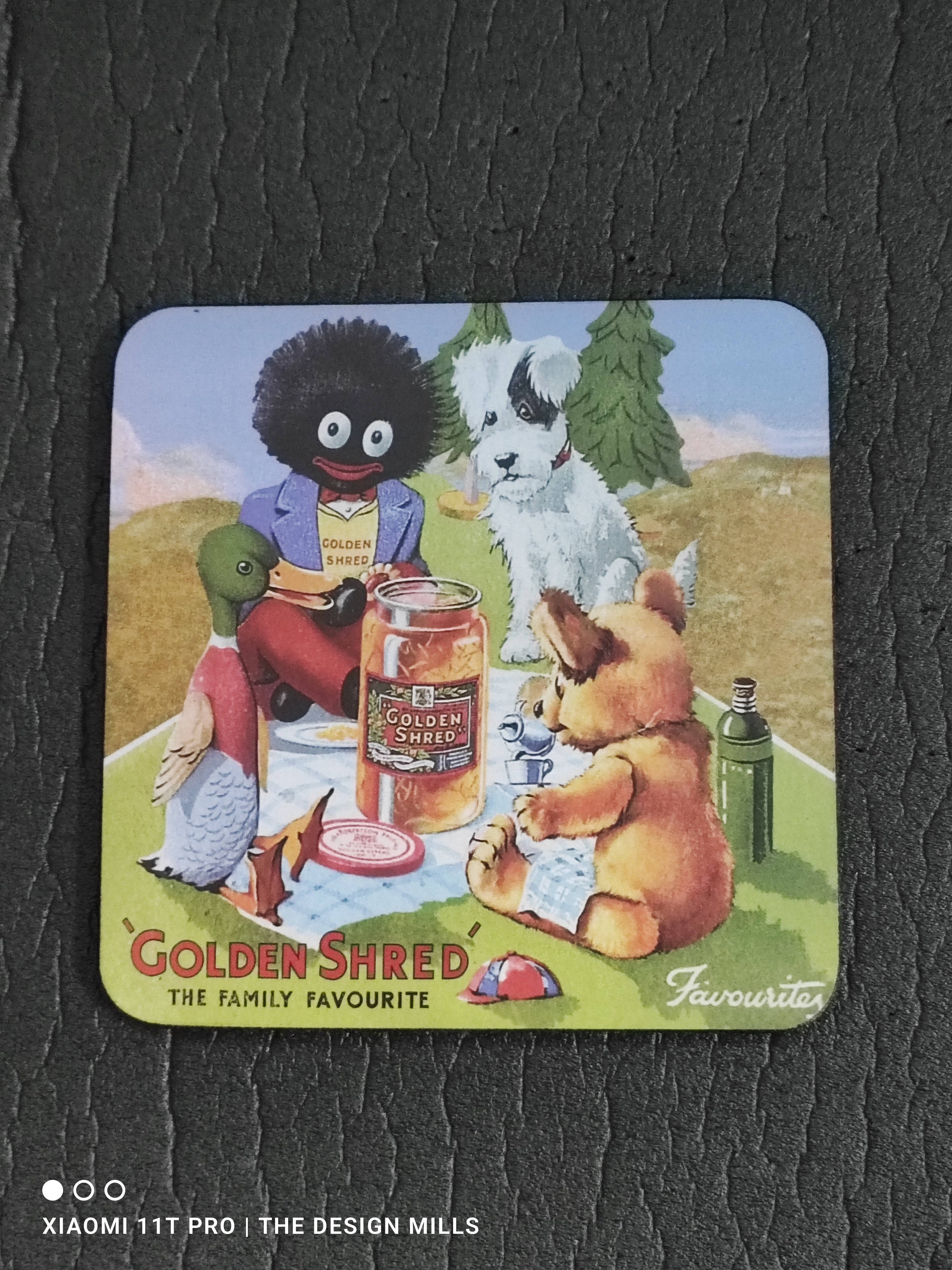 Golden Shred Coaster – GollyBadges.com