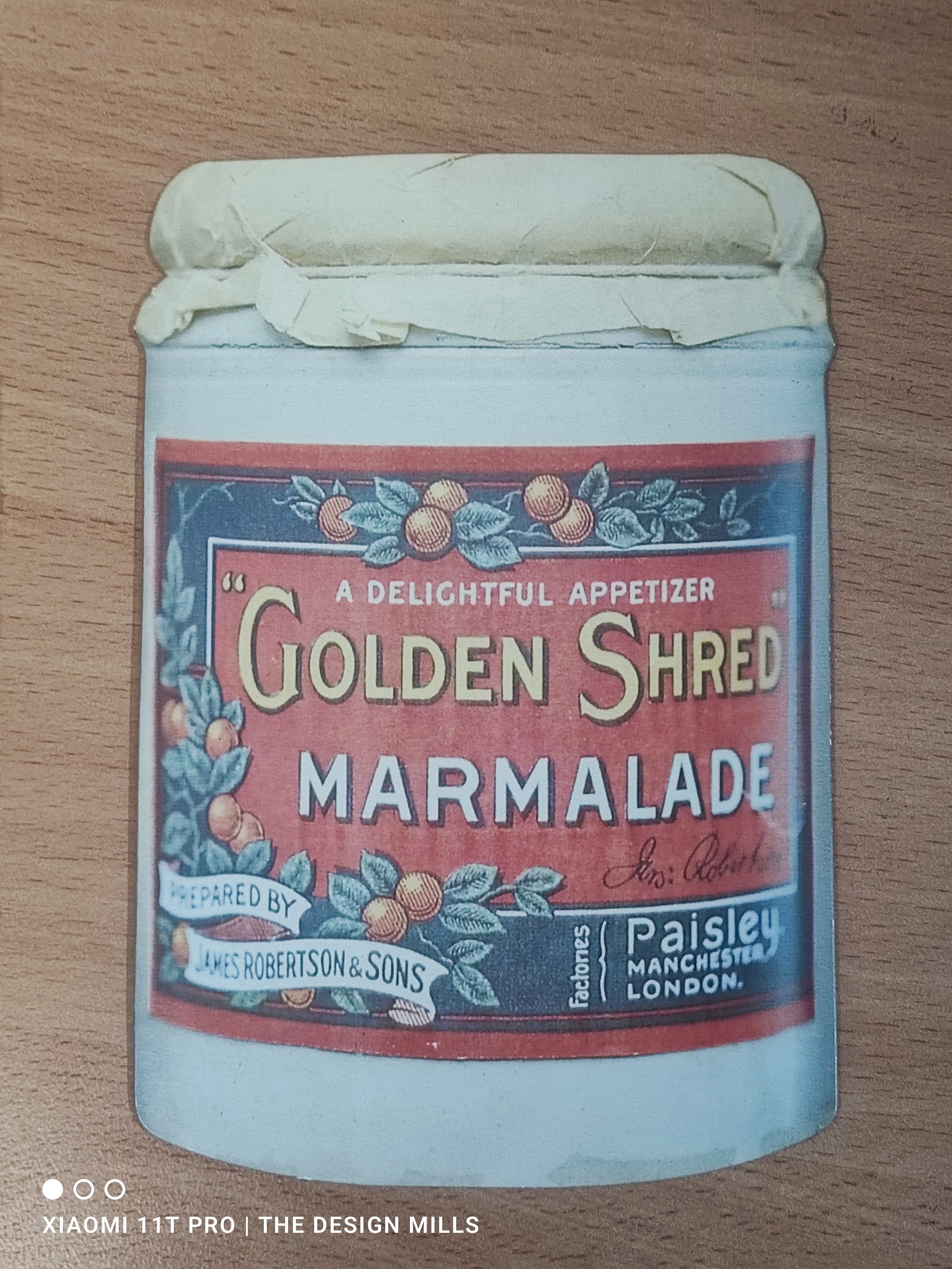 Golden Shred Marmalade Jar Postcard – GollyBadges.com