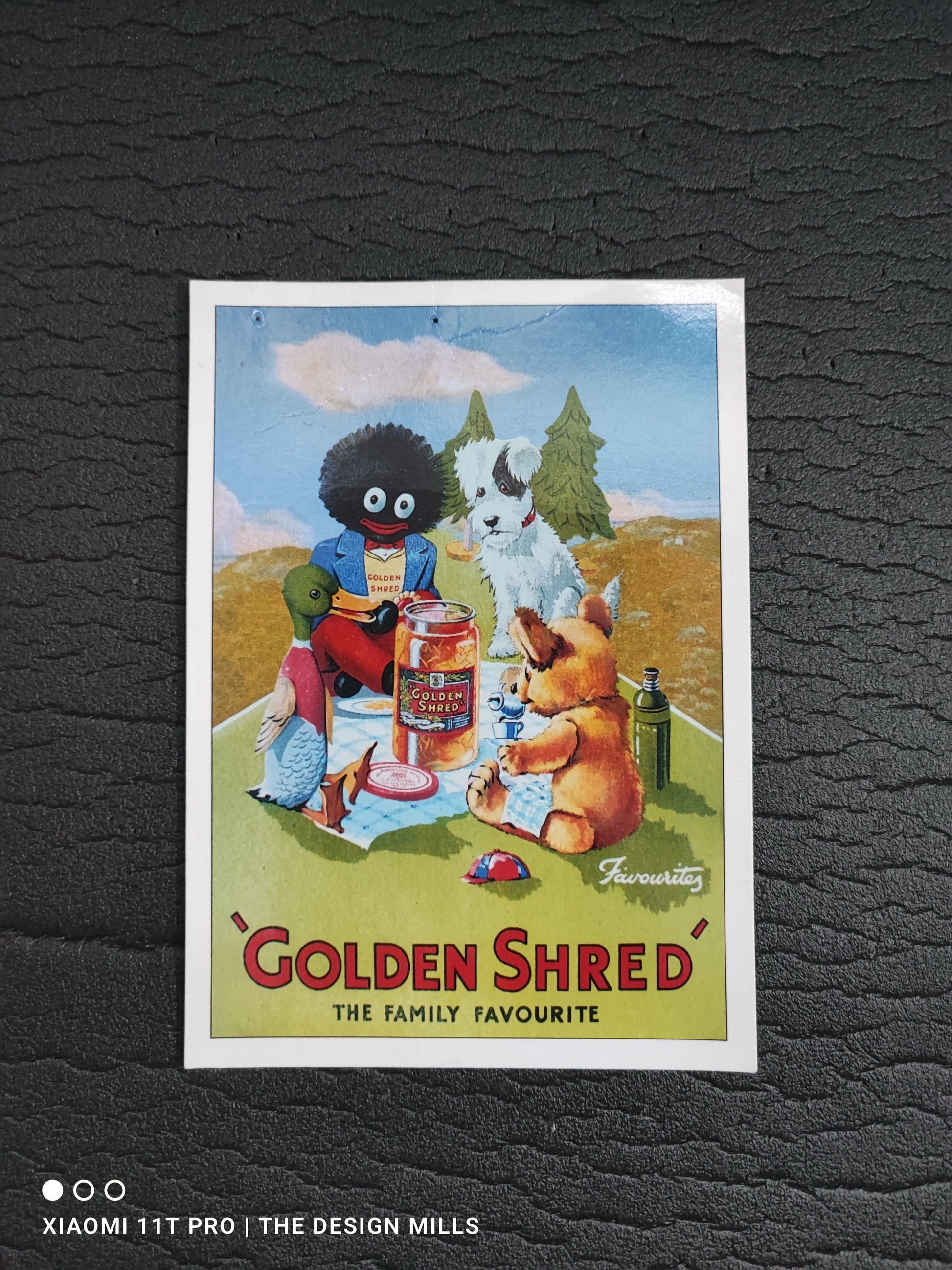 Golden Shred Postcard – GollyBadges.com