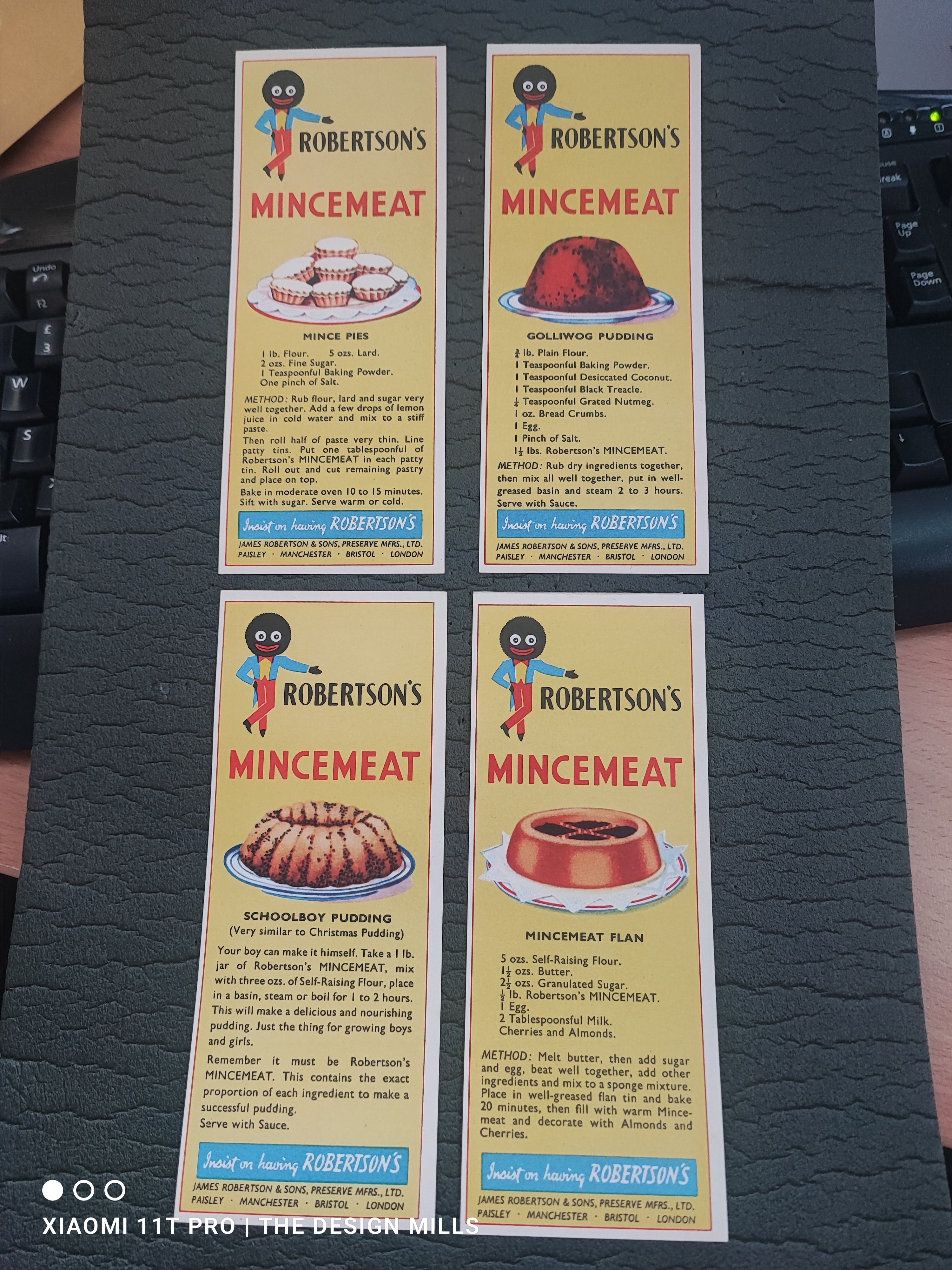 Set of 4 Robertson's Recipe Slips – GollyBadges.com