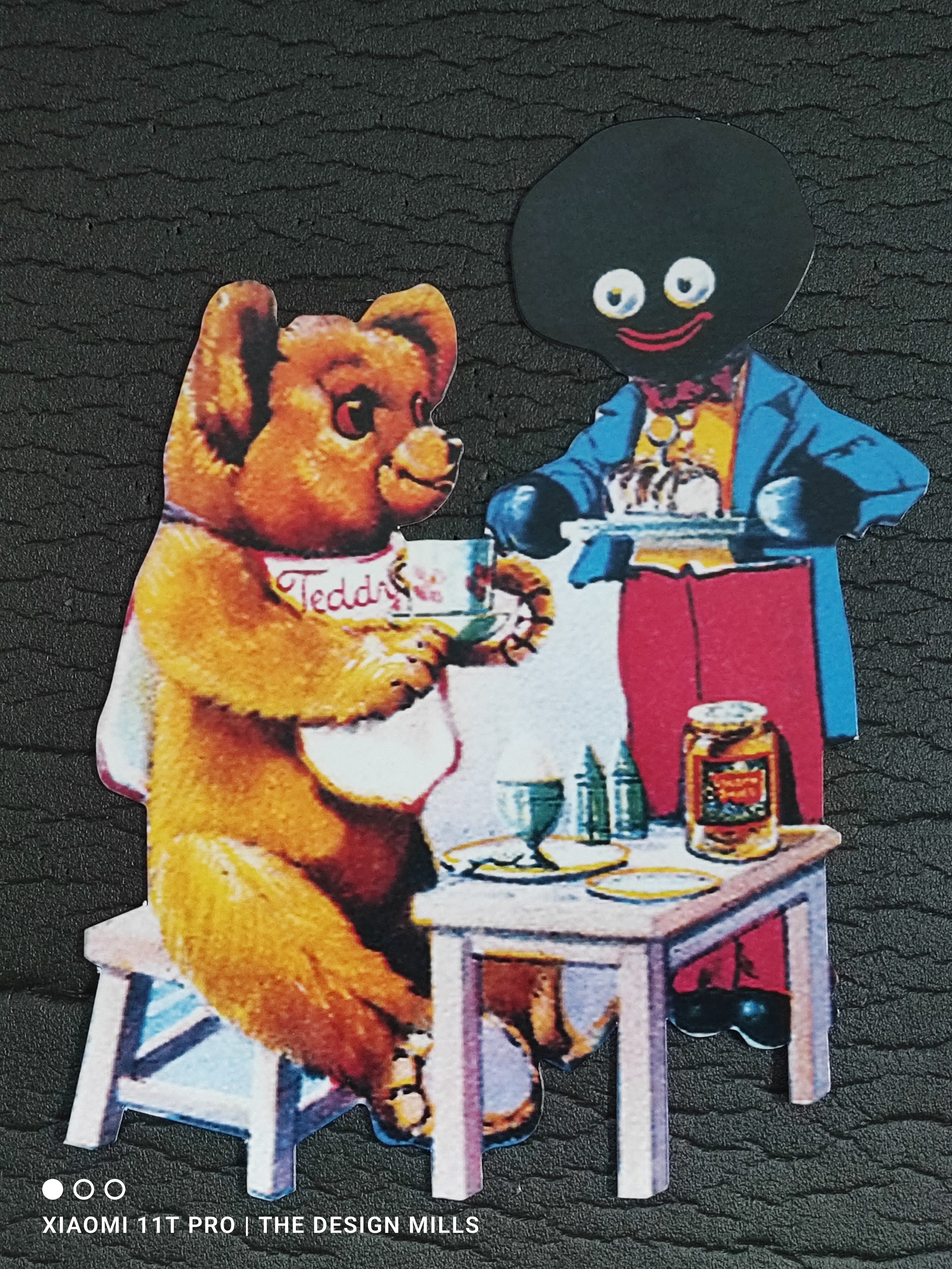 Shaped Postcard Golly With Bear – GollyBadges.com